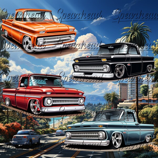 1968 Chevy C10 Watercolor PNG and SVG, Gift for Dad, Downloadable, Wall ...