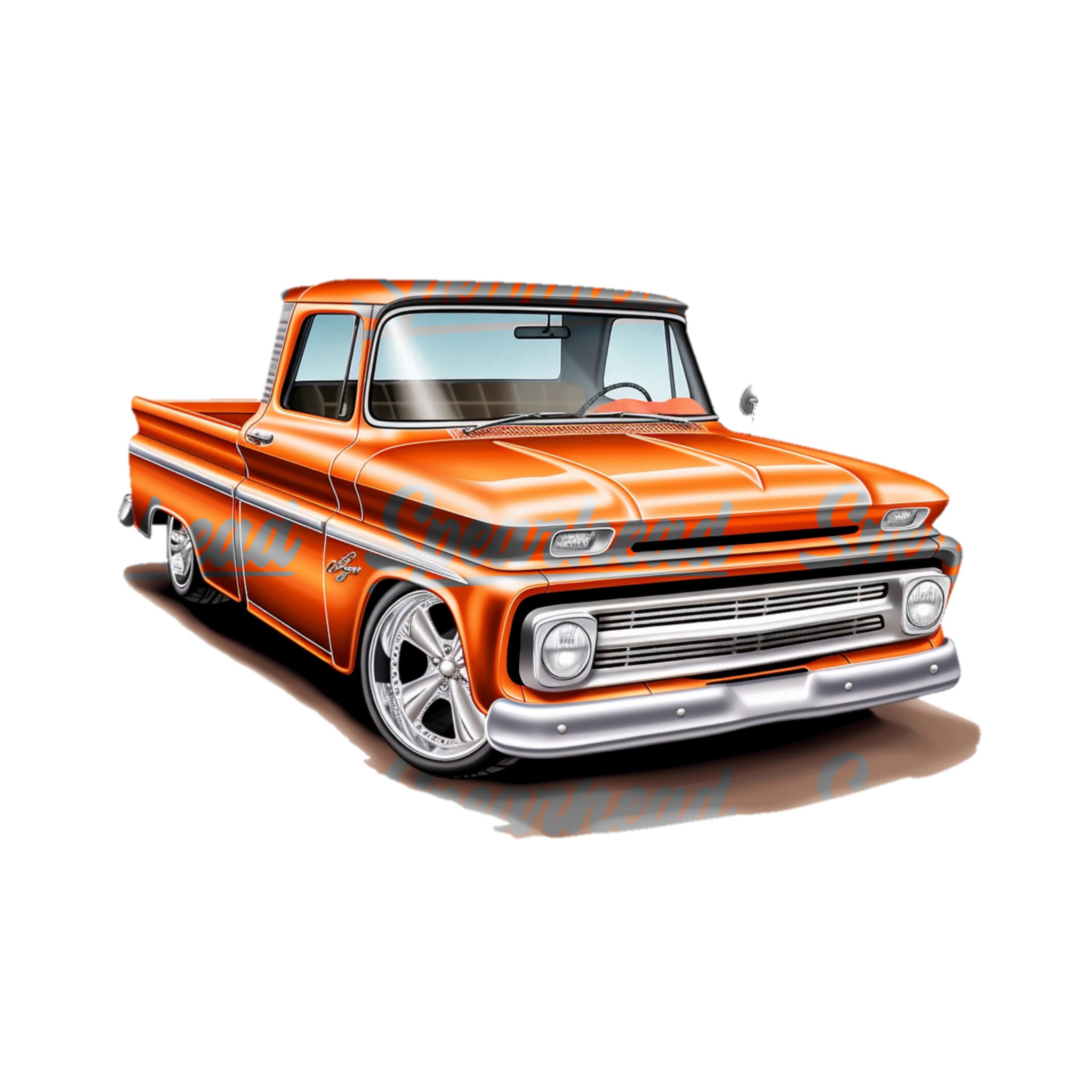 Classic Chevy C10 Pickup Clipart Bundle - 4 Lowrider Pngs for Apparel ...