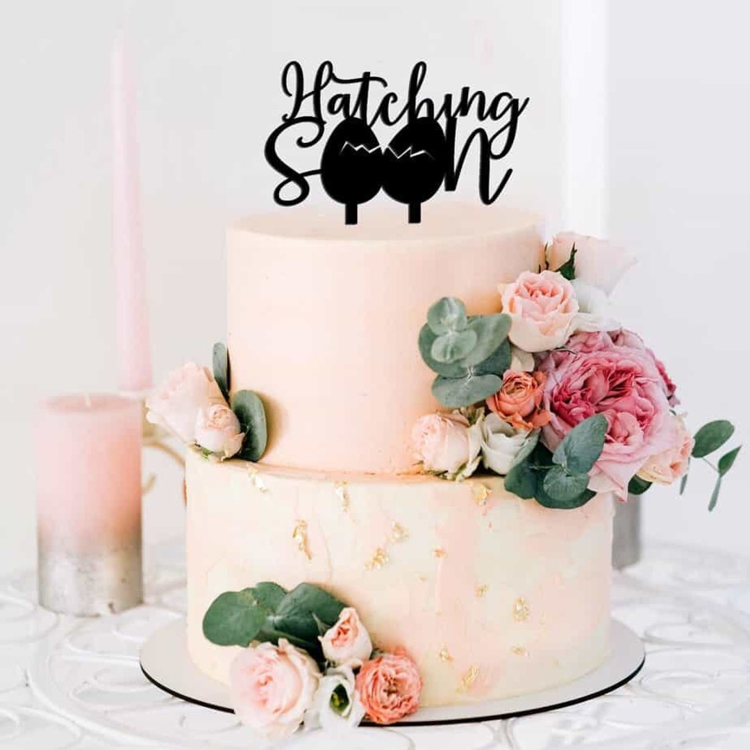 Hatching Soon Cake Topper: Baby Shower Cake Decoration Coming Soon - Etsy