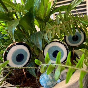 Fused/soldered Glass Evil Eye Plant Stakes - Etsy