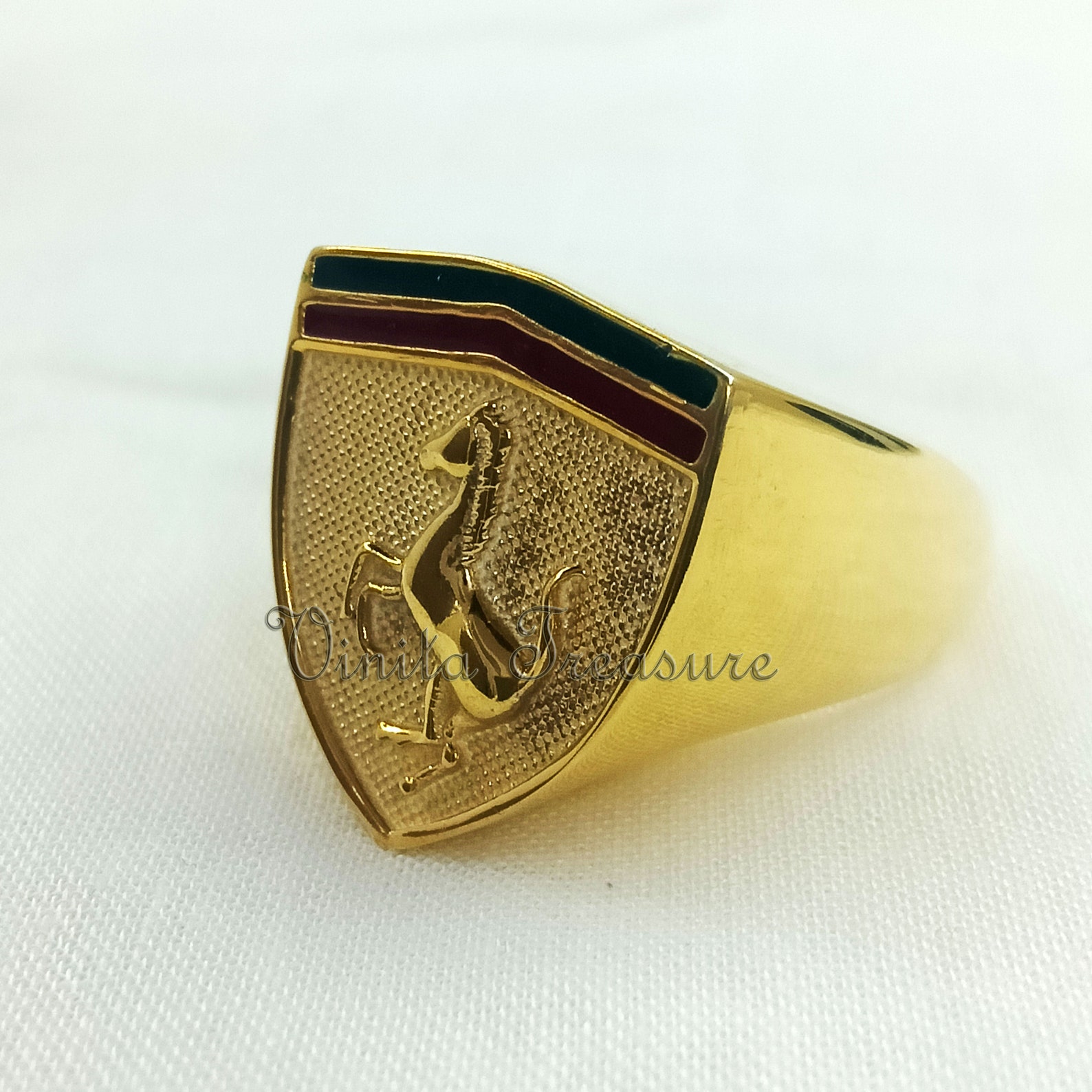 Ferrari Ring Ferrari Ring Yellow Gold Plating RingFerrari | Etsy