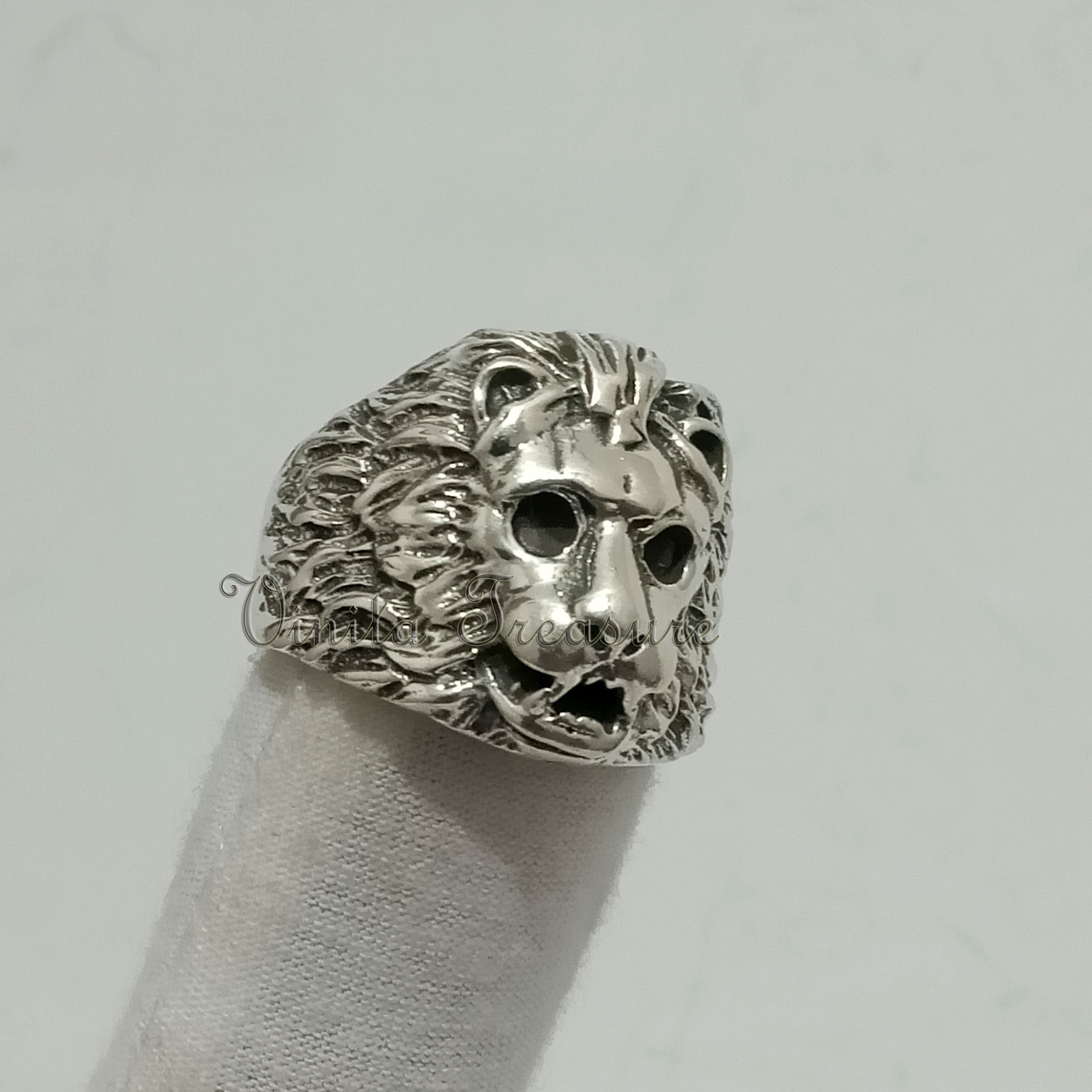 Lion Ring Signet Ring Signet Lion Ring Leo Jewelry Animal Ring | Etsy