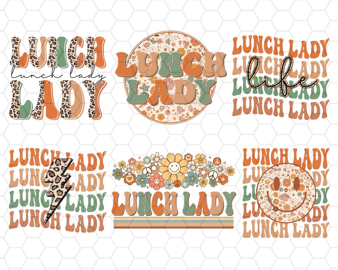 Retro Groovy Lunch Lady Svg Bundle Lunch Lady Squad Svg Etsy