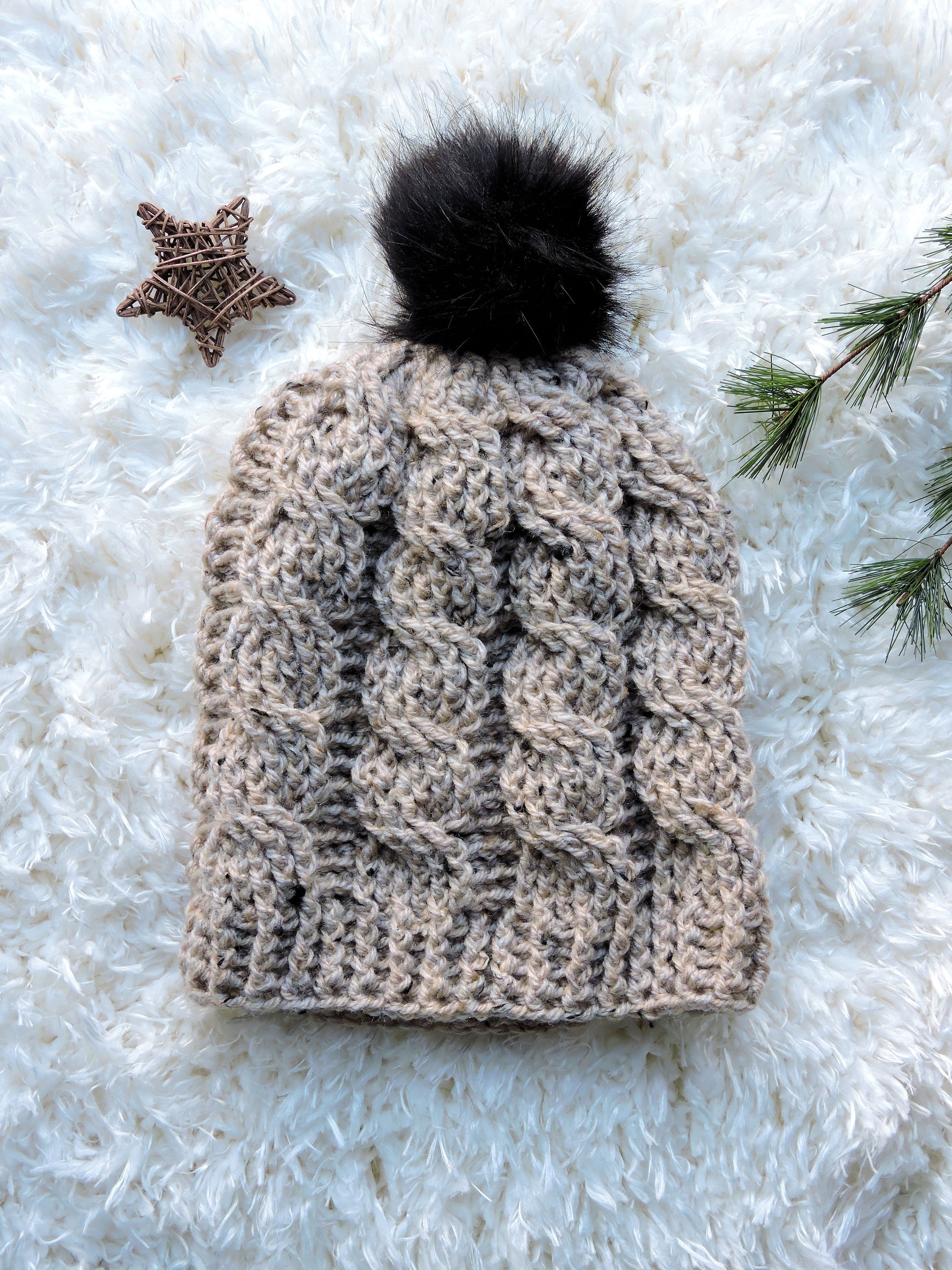 Crochet Cable Stitch Hat Pattern Crochet Cables Hat Unisex - Etsy