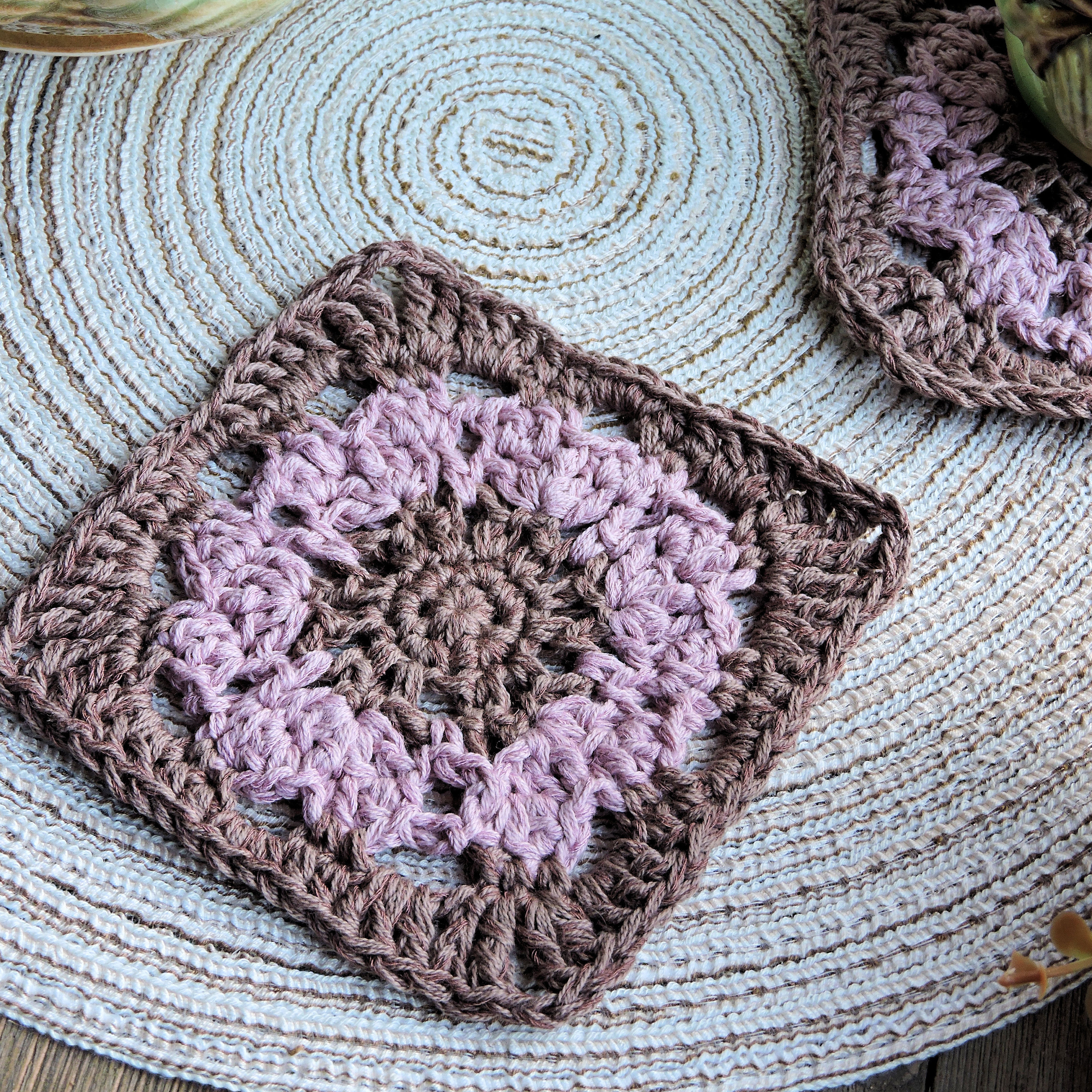 Rustic Square Crochet Coaster Pattern, Rustic Coasters DIY, Crochet ...