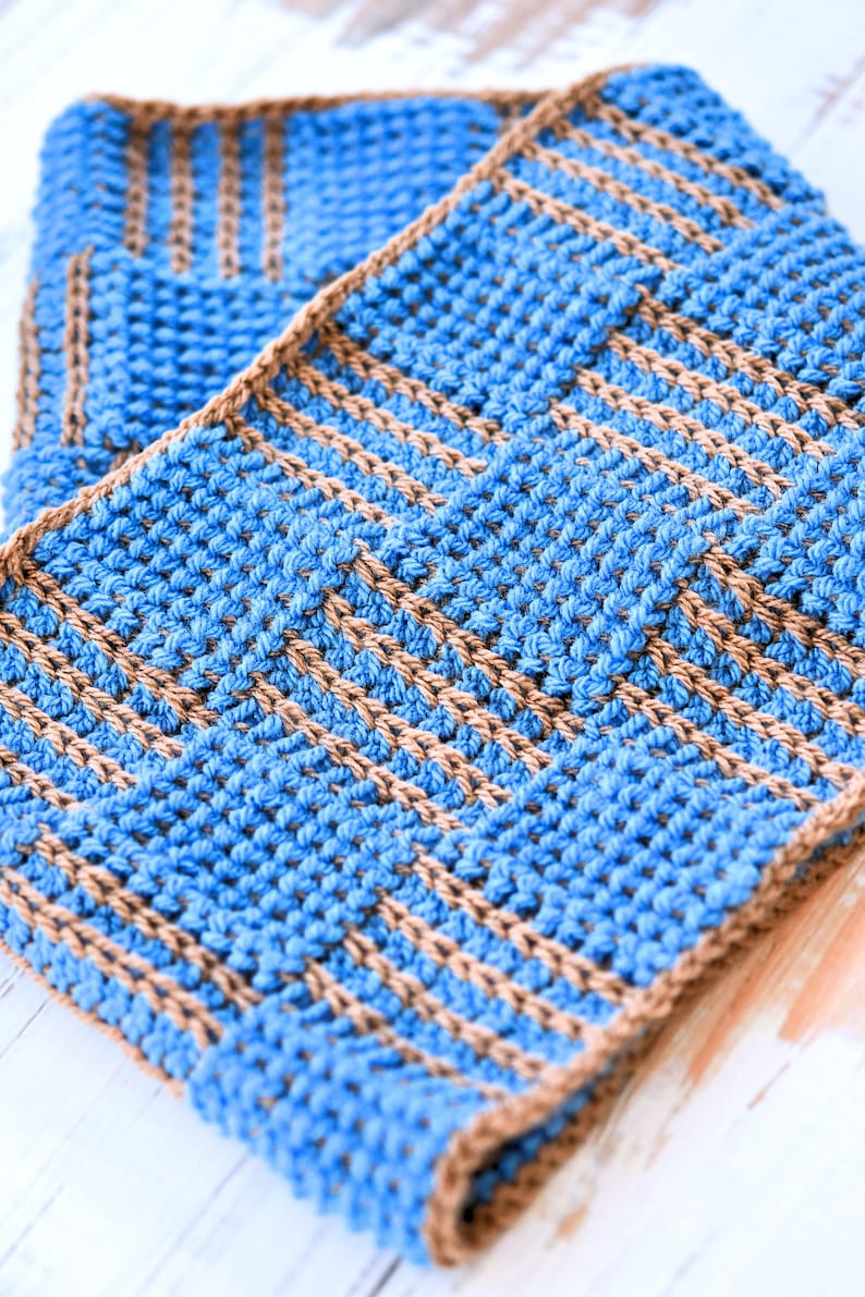 Checkerboard Scarf Crochet PATTERN Tunisian Crochet Pattern | Etsy