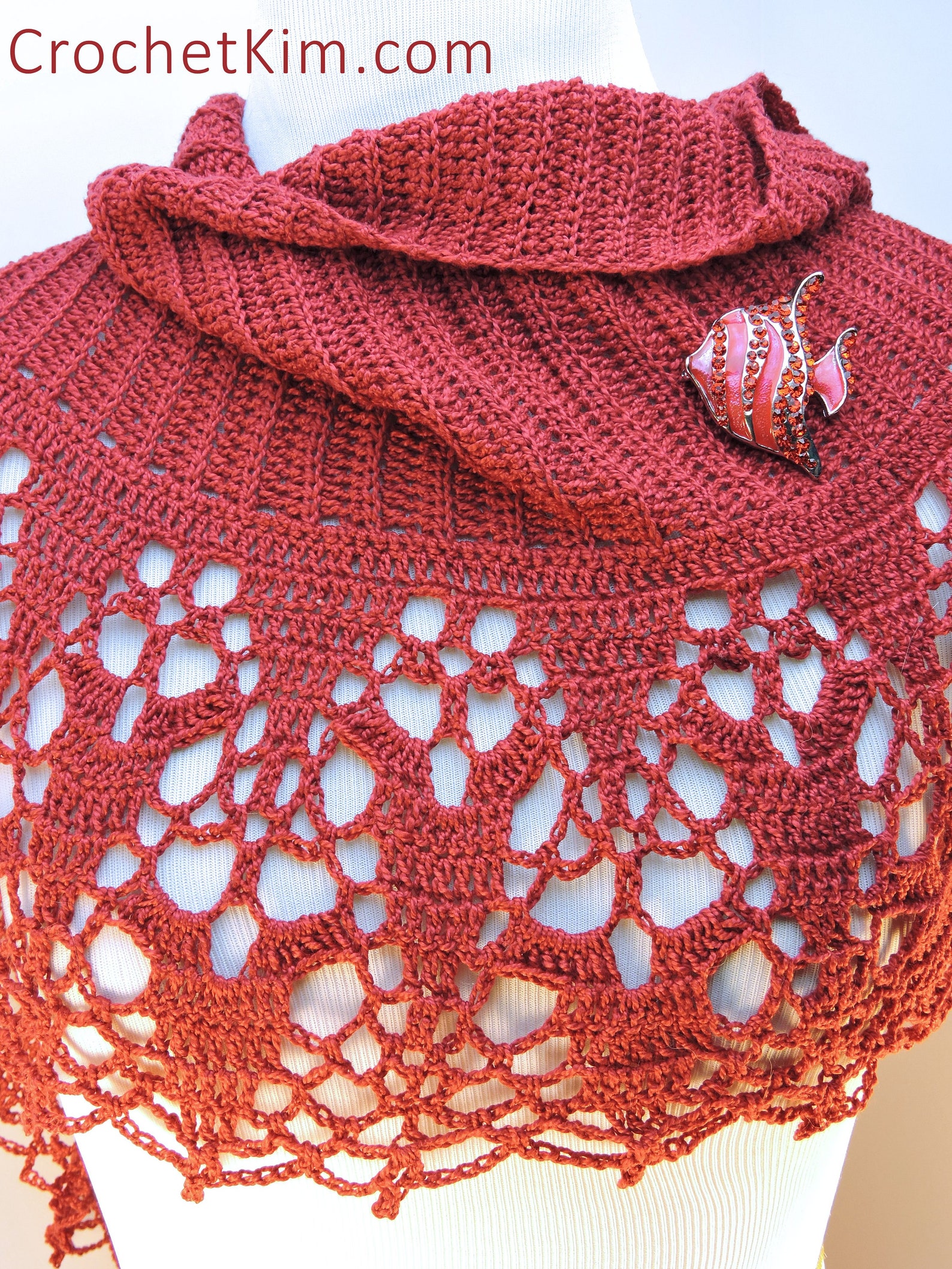 Crochet Lace Edge Shawlette PDF PATTERN Crochet Shoulder - Etsy