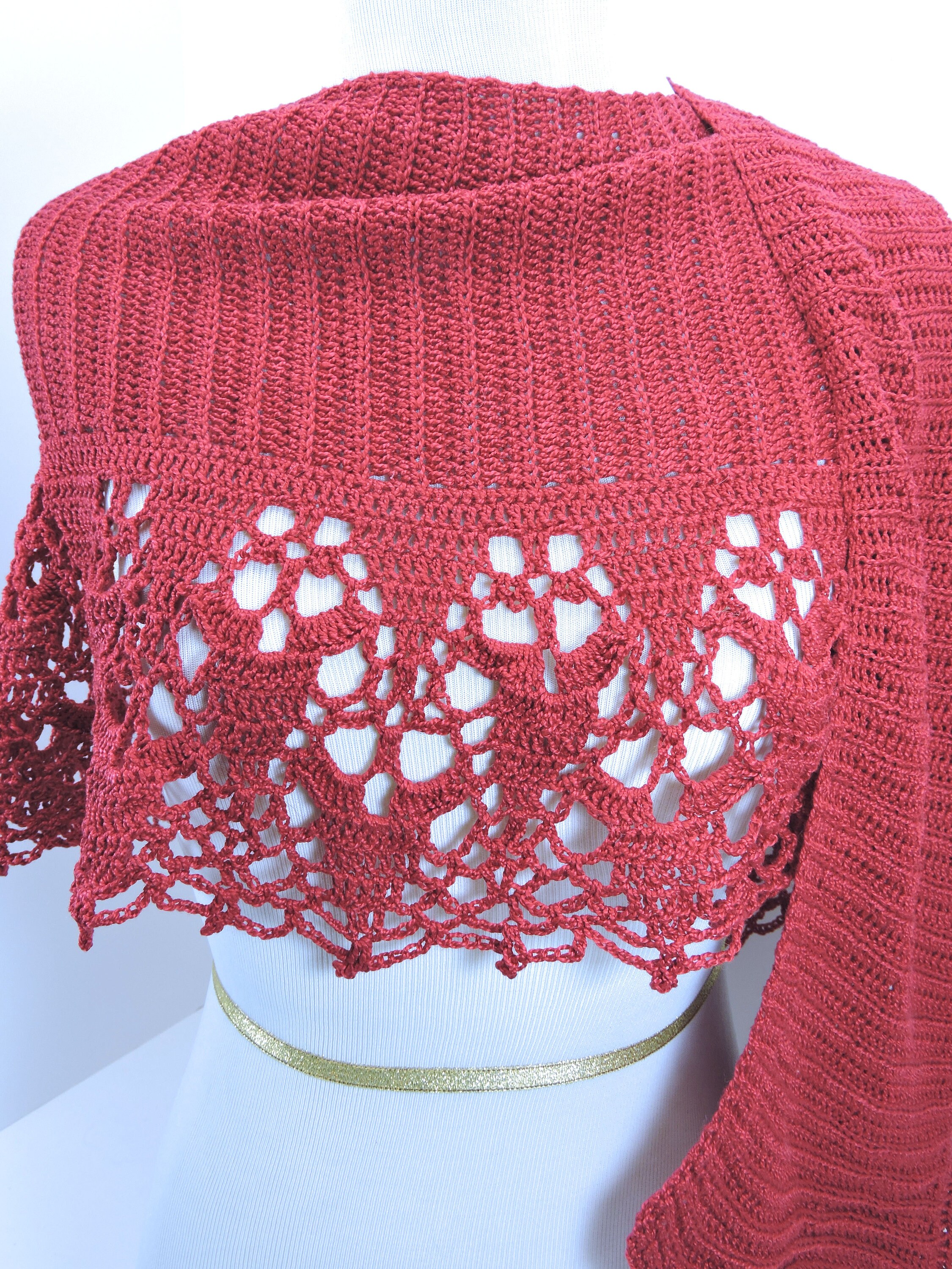 Crochet Lace Edge Shawlette PDF PATTERN Crochet Shoulder - Etsy