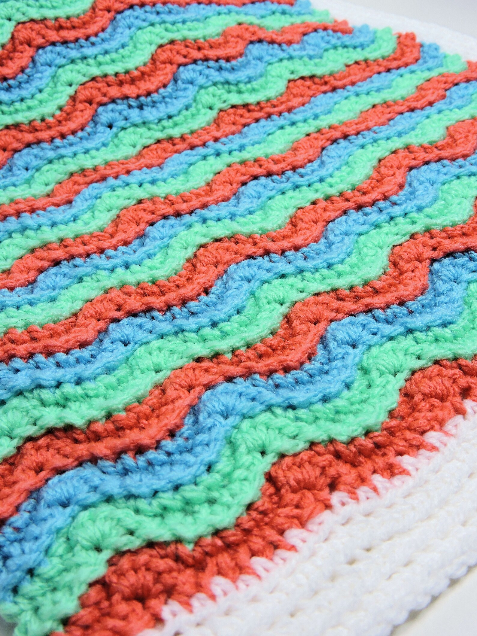Crochet Ripple Baby Blanket Crochet Pattern Wavy Stripes - Etsy Polska