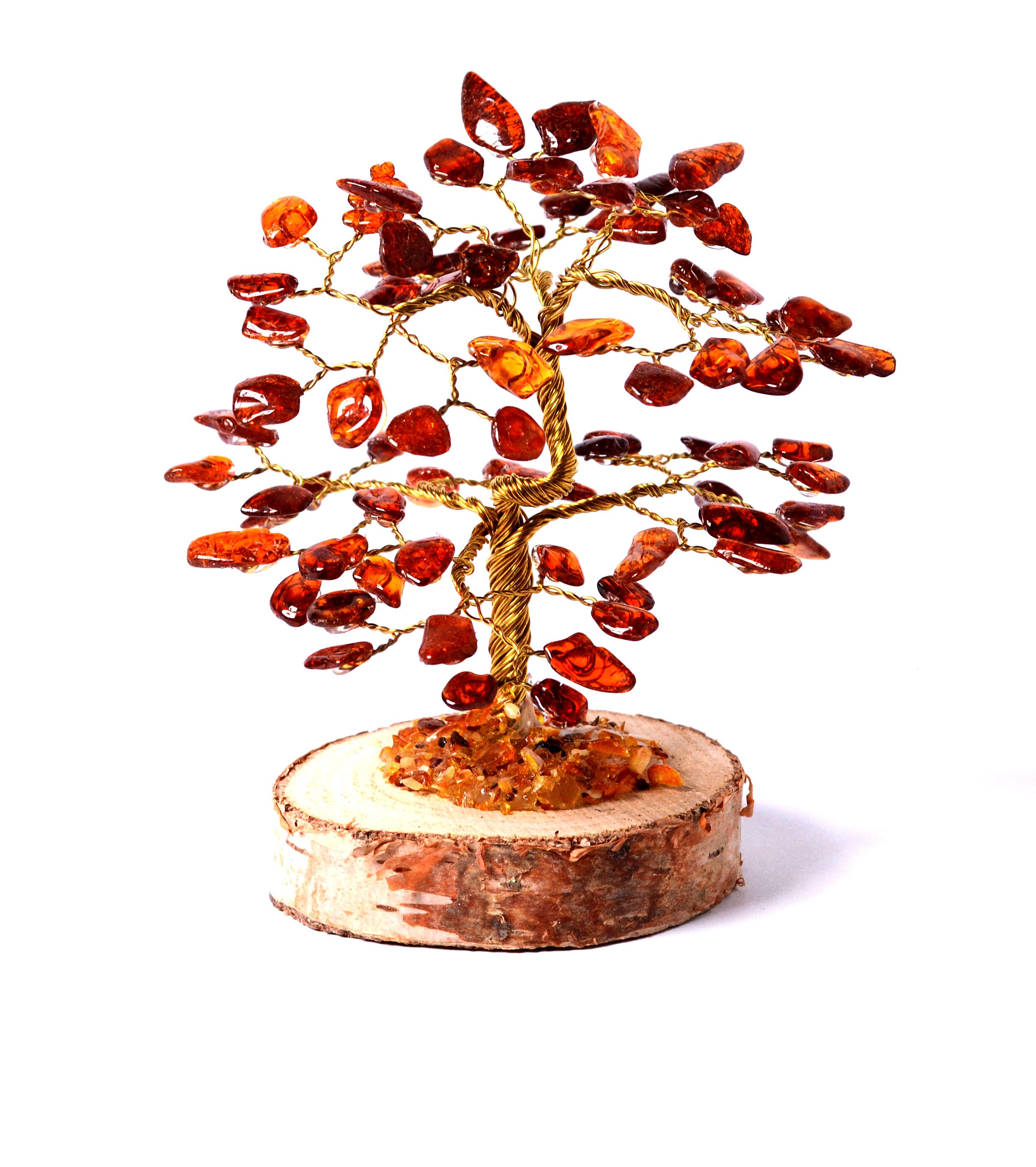 Amber Tree of Happiness OAK 10cm 75 Baltic Amber Stones Money Tree Tree ...