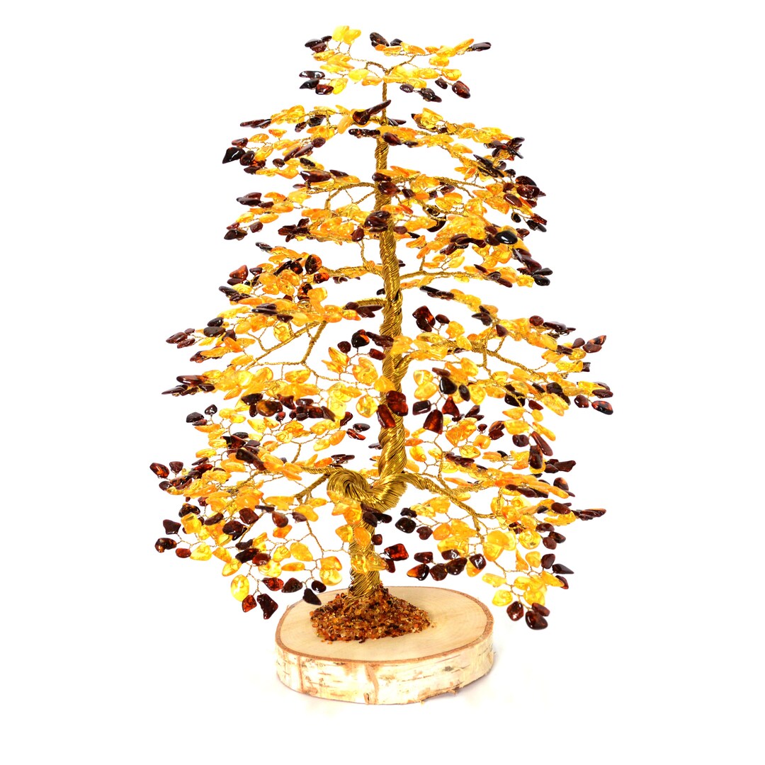 Big Luxury Amber Tree of Happiness Oak 40cm 1008 Baltic Amber Stones Gift Tree of Life Luxury ...