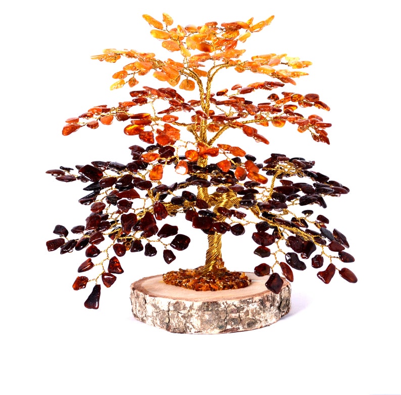 Amber Tree of Happiness Oak 7.1" 18 Cm 420 Baltic Amber Stones - Etsy