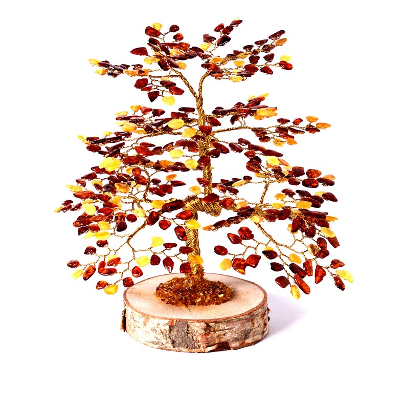 Amber Tree of Happiness Oak 7.1" 18 Cm 420 Baltic Amber Stones - Etsy