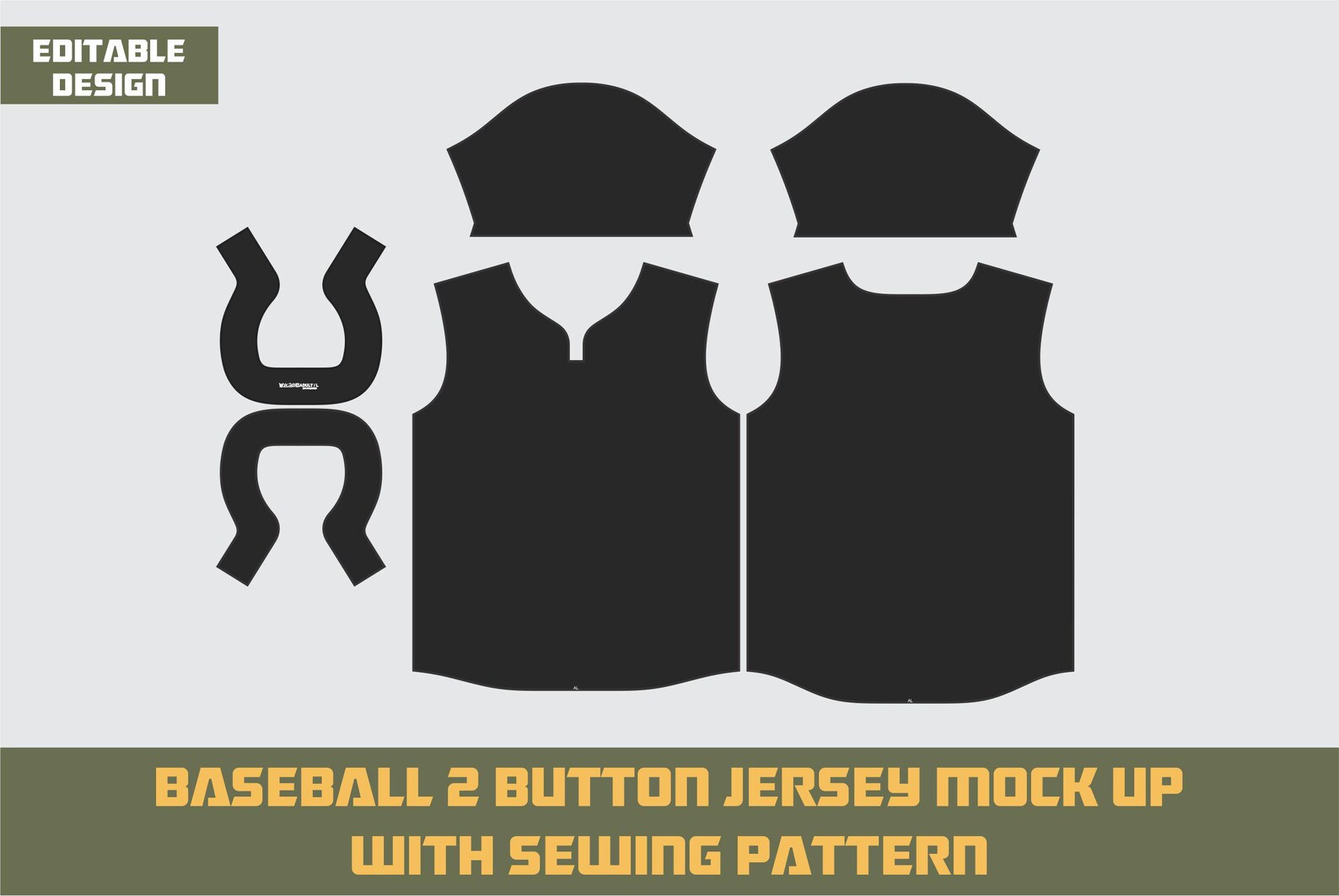 Baseball Jersey Mockup Template |baseball Jersey Sewing Pattern – Ready ...