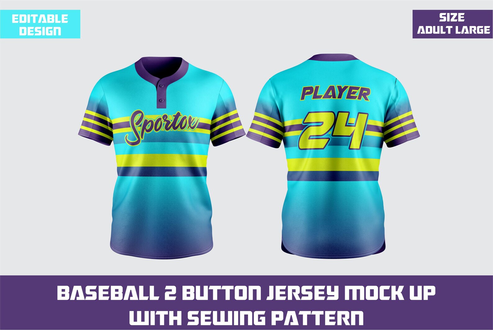 Baseball Jersey Mockup Template |baseball Jersey Sewing Pattern – Ready ...