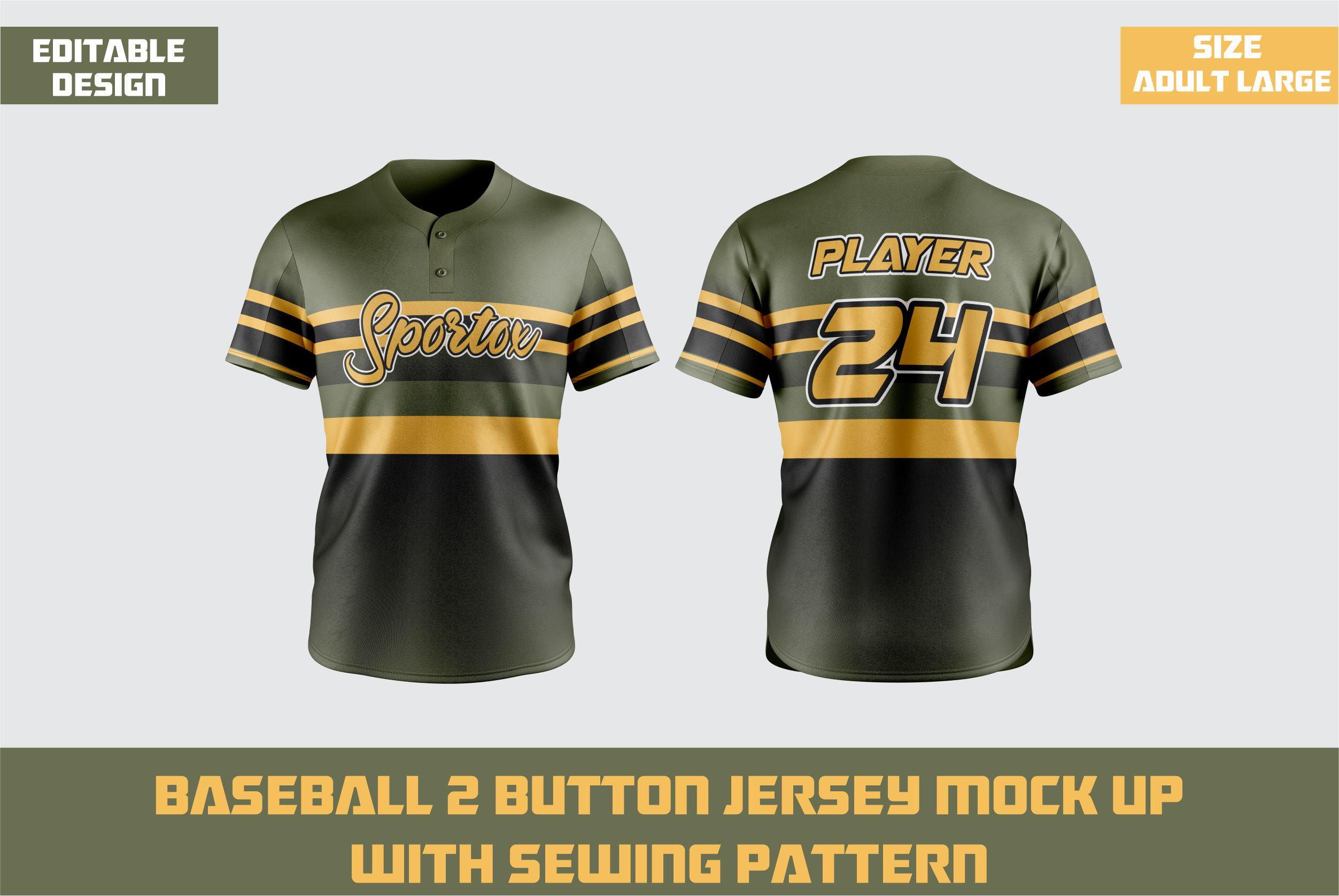 Baseball Jersey Mockup Template |baseball Jersey Sewing Pattern – Ready ...