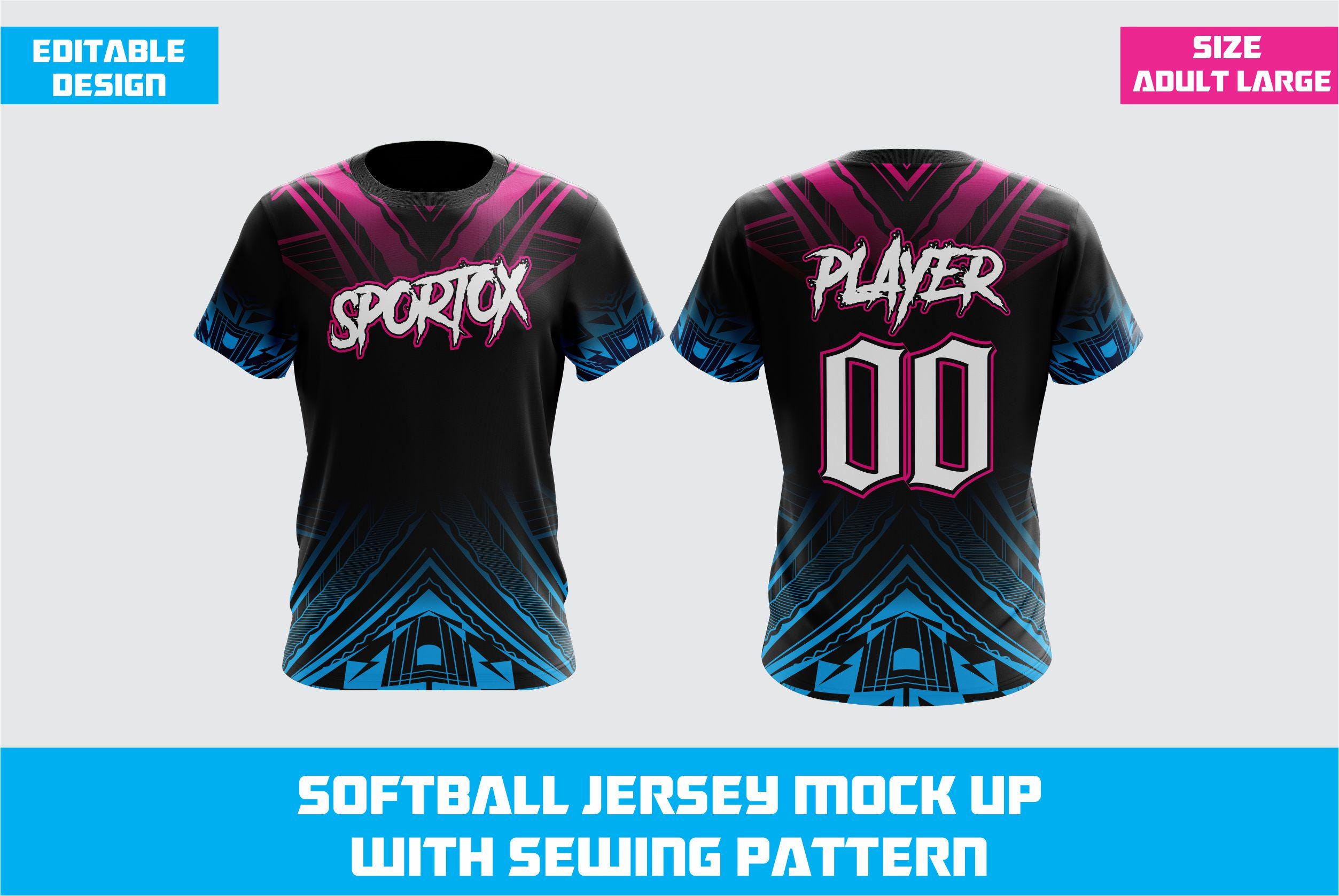 Autism Awareness Softball Jersey Mockup – Puzzle Print Sports Shirt ...