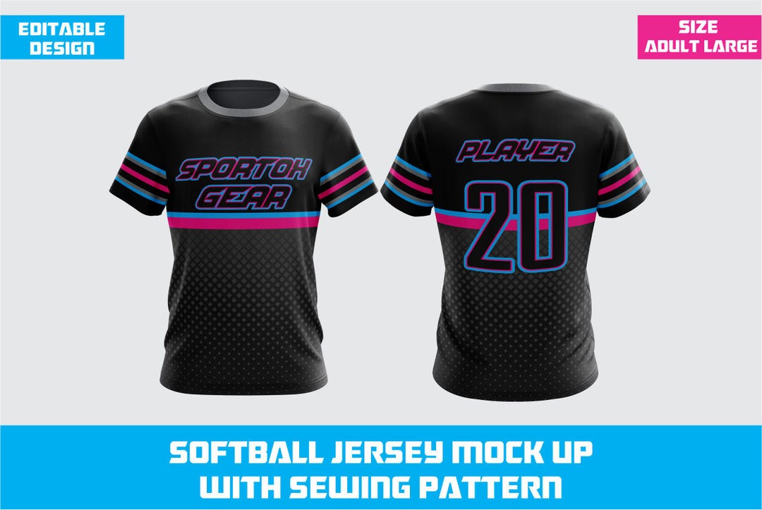 Softball Jersey Mockup Template | Editable Sportswear Design | Ready to ...