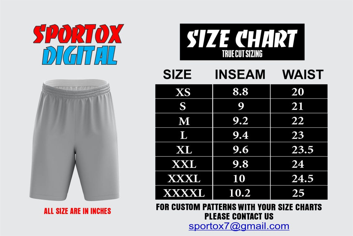 Basketball Shorts Sewing Pattern PDF | Adult Sizes XS-4XL | Digital ...