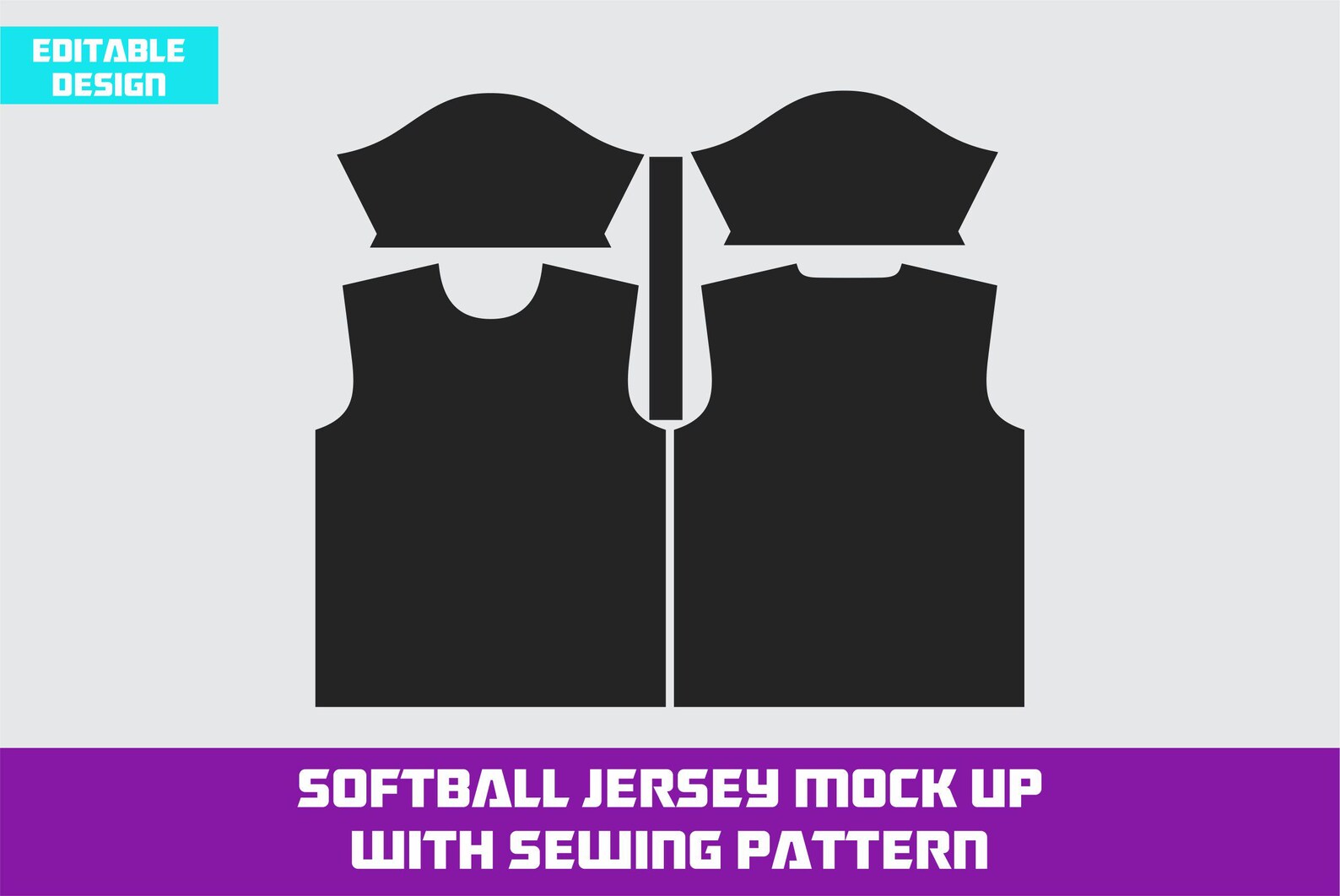 Softball Jersey Mockup With Sewing Pattern | Editable Sublimation ...