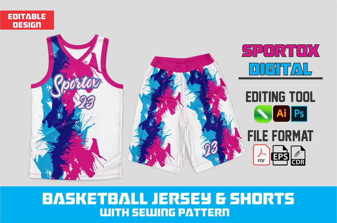 Editable Basketball Jersey and Shorts Mockup | CDR, AI, EPS Formats ...
