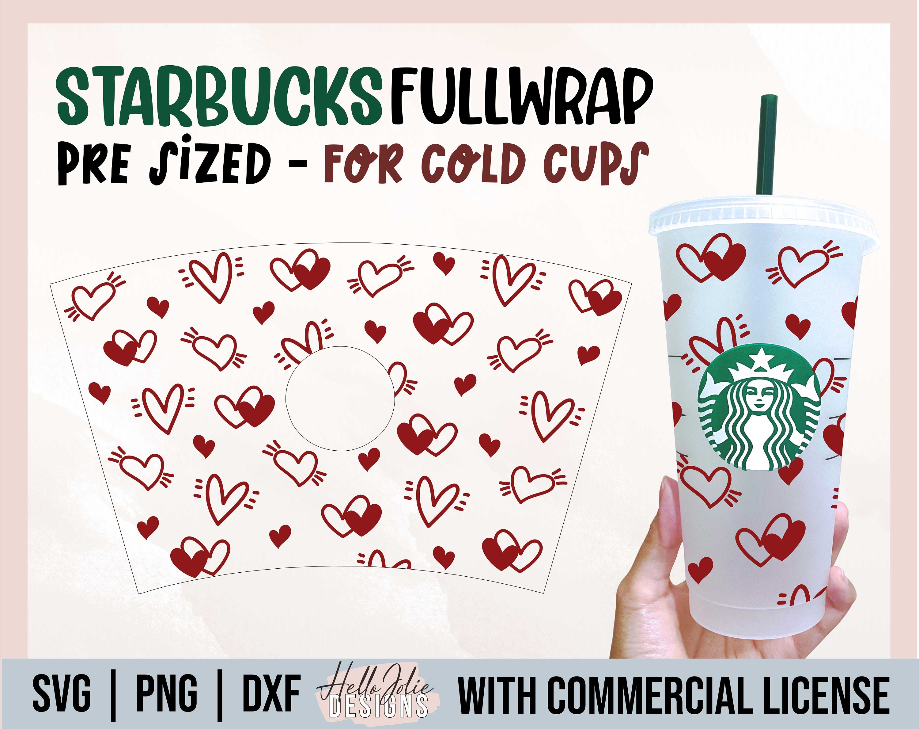 Full Wrap Valentine Heart Starbucks Cup Svg Valentine | Etsy