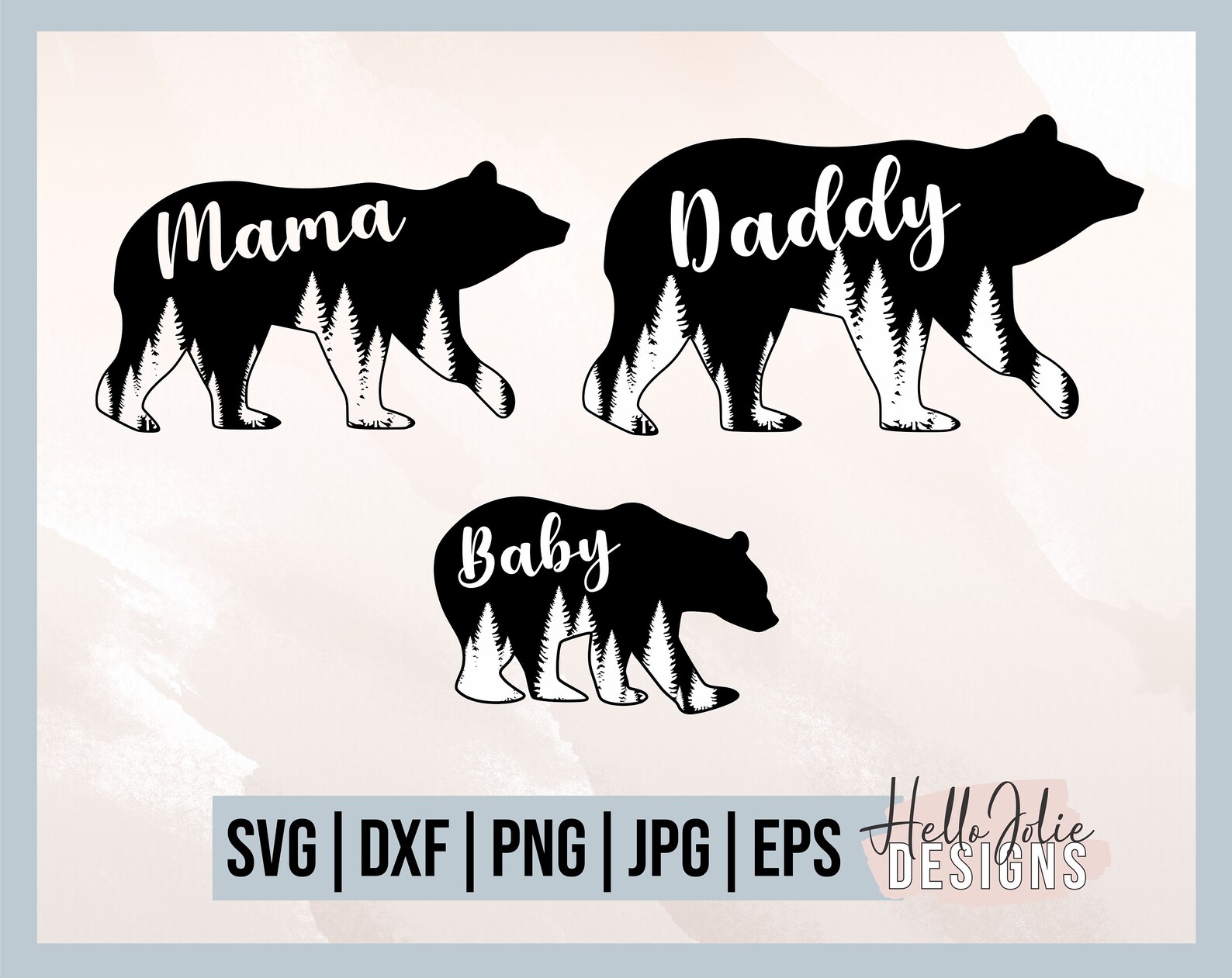 Family Bear Svg Bear Silhouette Clipart Mama Bear Svg Daddy - Etsy
