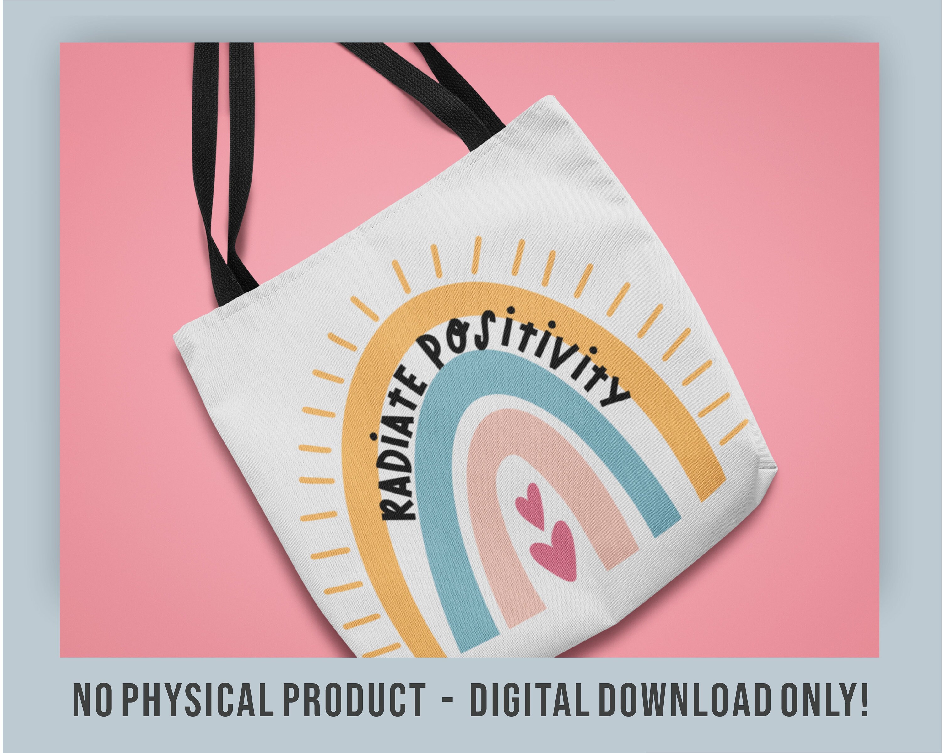 Radiate Positivity Rainbow Svg Motivational Svg Files for - Etsy