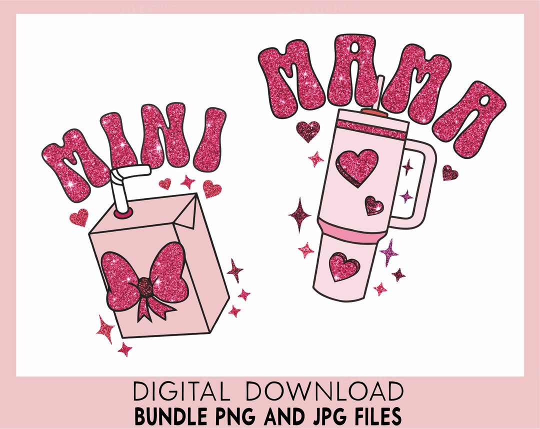 Mama Mini Valentine Png, Faux Sequin Mama Mini Png, Mommy and Me Png ...