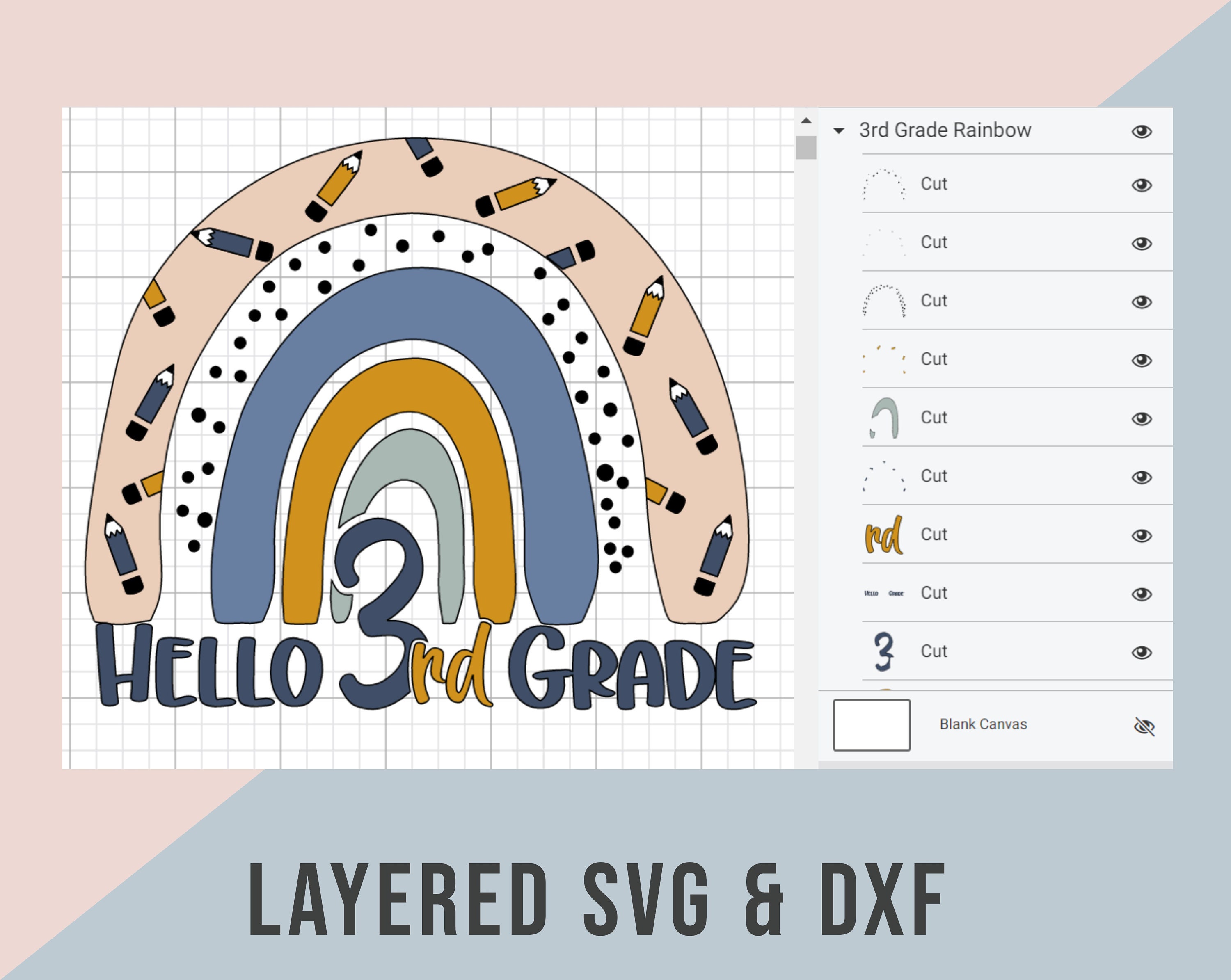 Hello Third Grade Svg First Day of School Svg Third Grade - Etsy