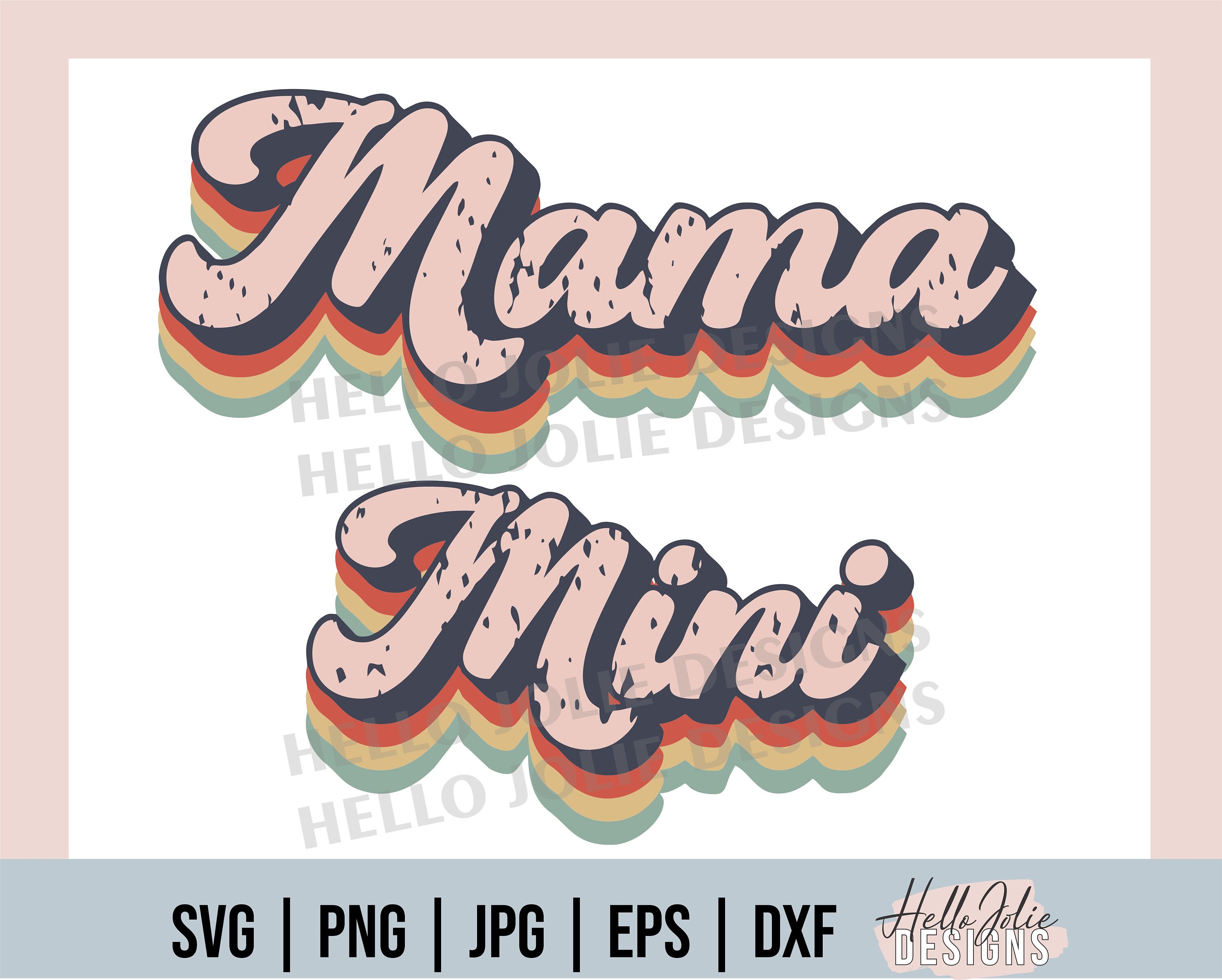 Mama Mini Retro Svg Mommy and Me Svg Mama Svg Retro Svg - Etsy