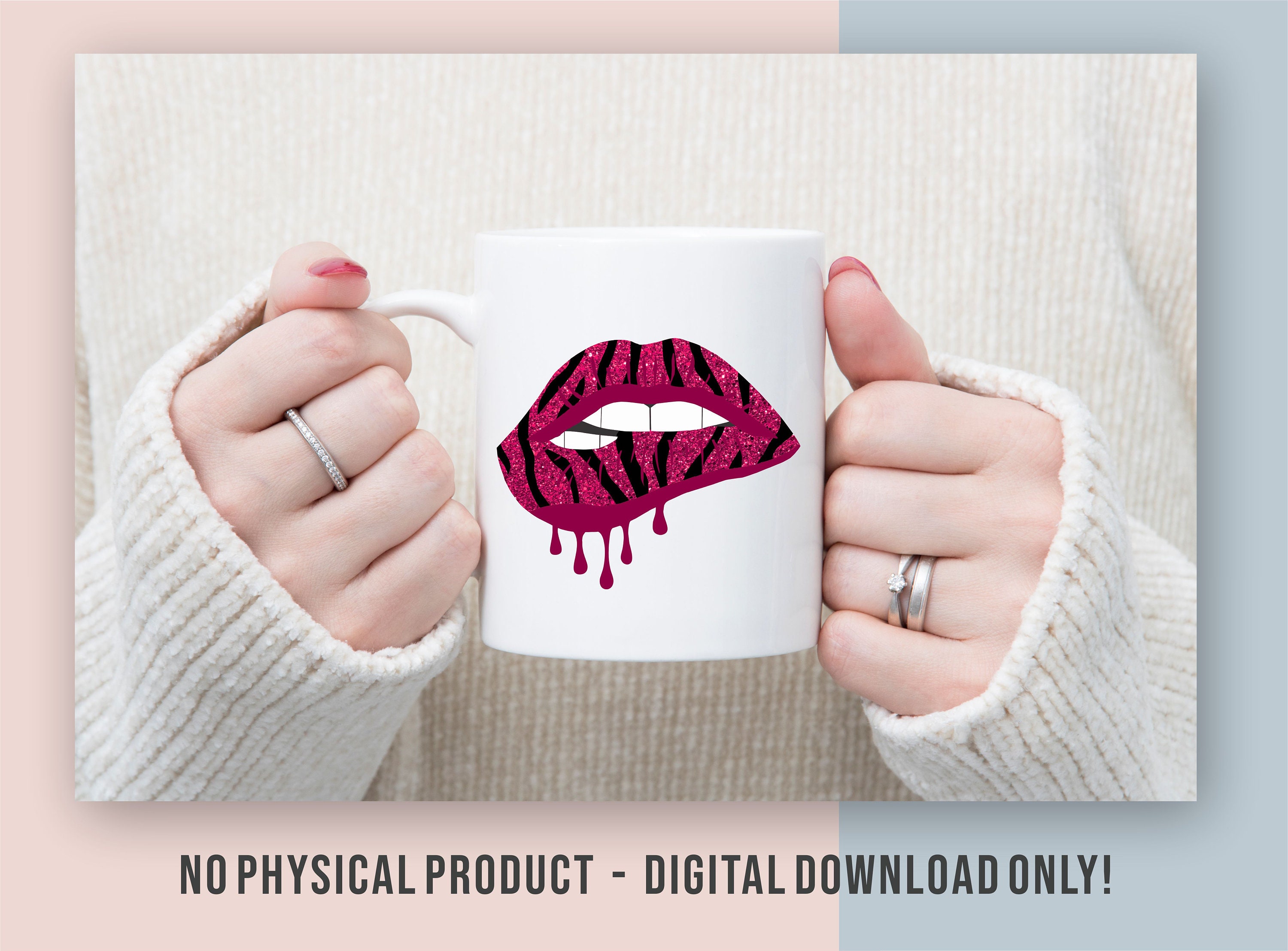 Tiger Glitter Dripping Lips Clipart, Dripping Lips Svg, Sublimation of ...