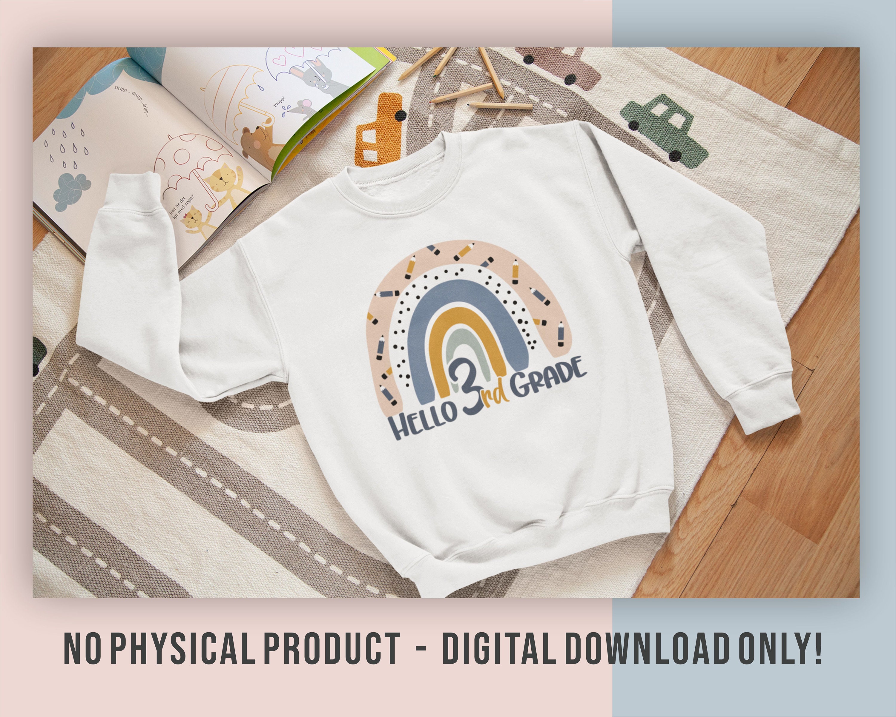 Hello Third Grade Svg First Day of School Svg Third Grade - Etsy