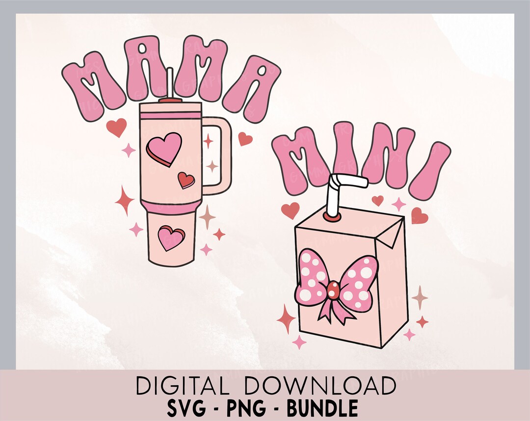 Mama Mini Valentine Svg, Mama Mini Svg, Mommy and Me Svg, Valentines ...