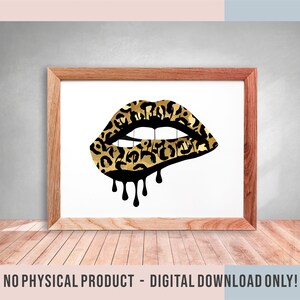 Leopard Dripping Lips Clipart, Dripping Lips Svg, Sublimation of Lips ...