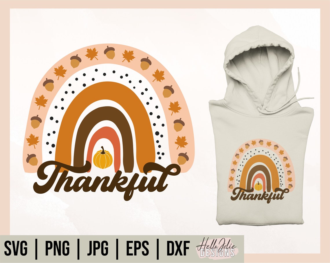 Thankful Rainbow Svg Fall Rainbow Svg Thankful Svg Boho - Etsy