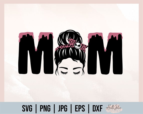 Halloween Mom svg Spooky Mom svg Mom Life Skull Messy Bun | Etsy
