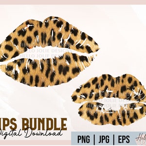 Leopard Lips PNG Bundle, Lips Sublimation Png, Cheetah Print Png, Lips ...