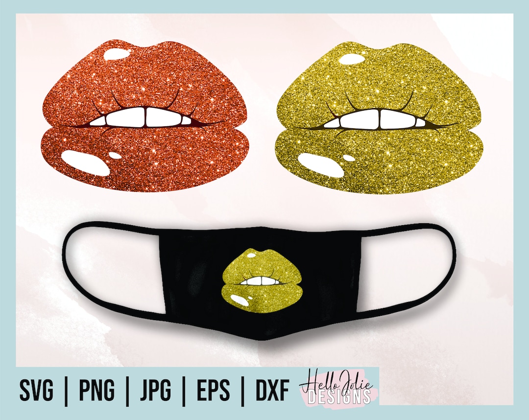 Glitter Dripping Lips Svg, Gold Dripping Lips Clipart, Lip Drip Svg ...