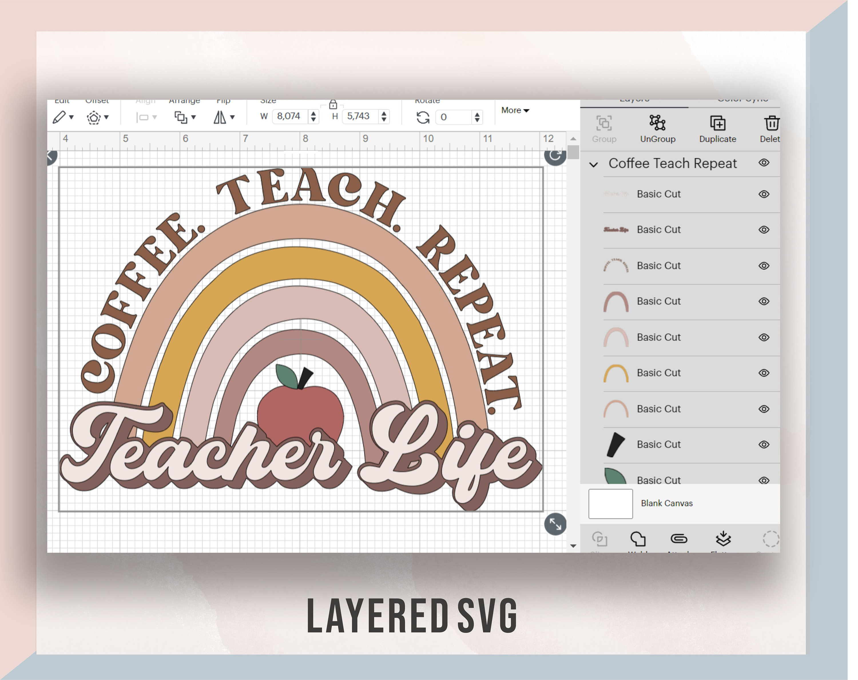Teacher Life Rainbow Svg Teacher Rainbow Svg Coffee Teach | Etsy