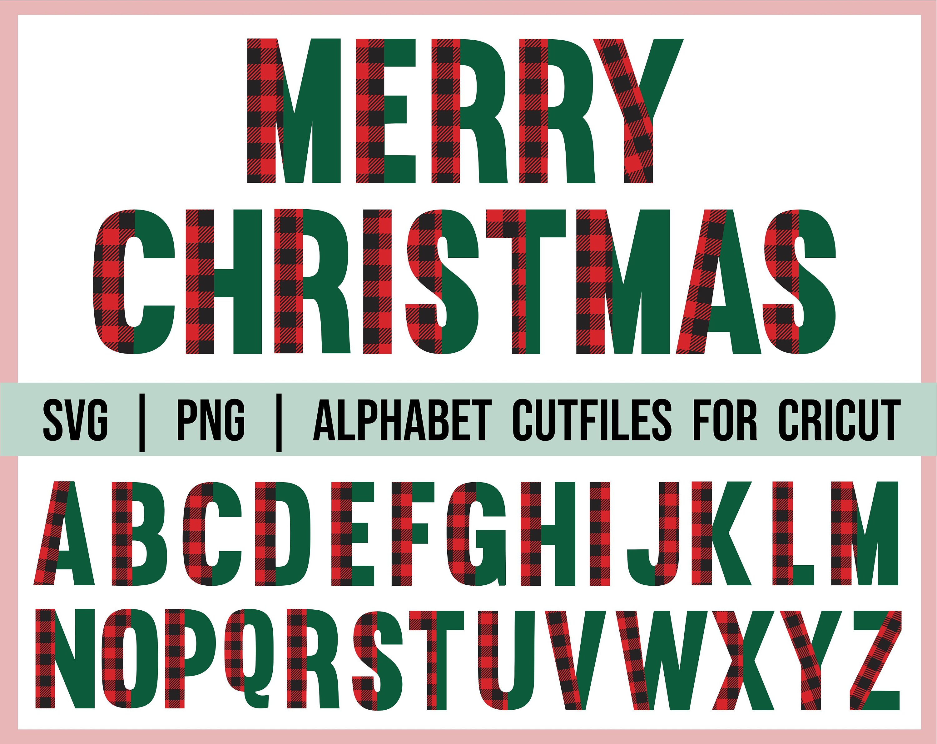 Christmas Alphabet Svg Merry Christmas Font Svg Christmas - Etsy