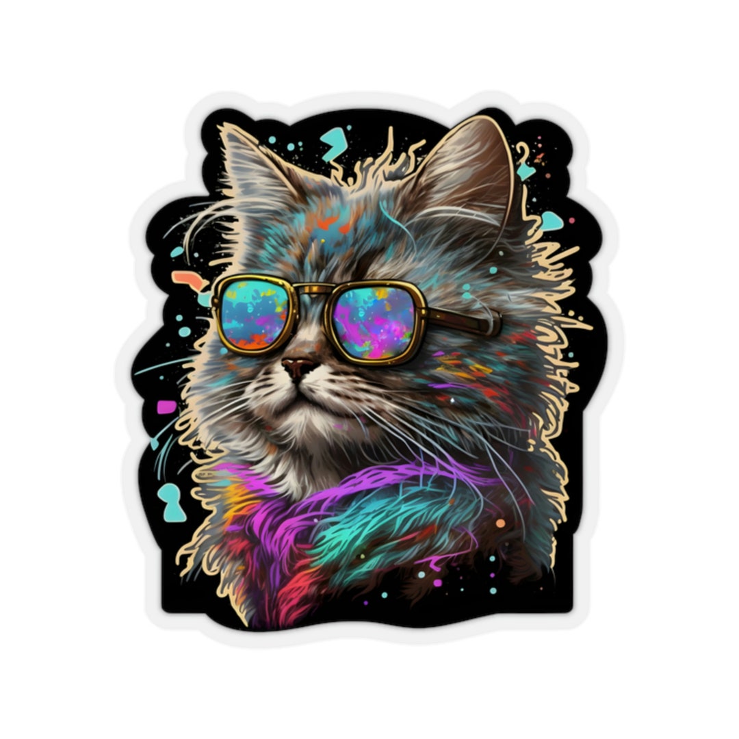 80's Cat Stickers HQ9 Retro Kitty Cat Cartoon Gift - Etsy