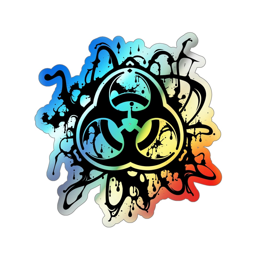 Holographic Biohazard Symbol Sticker: Metallic Rainbow Vinyl - Etsy