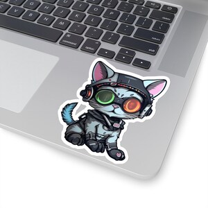 Cyberpunk Kitty Cat Stickers, K8, Gift for Cat Lovers, Futuristic, Cute ...