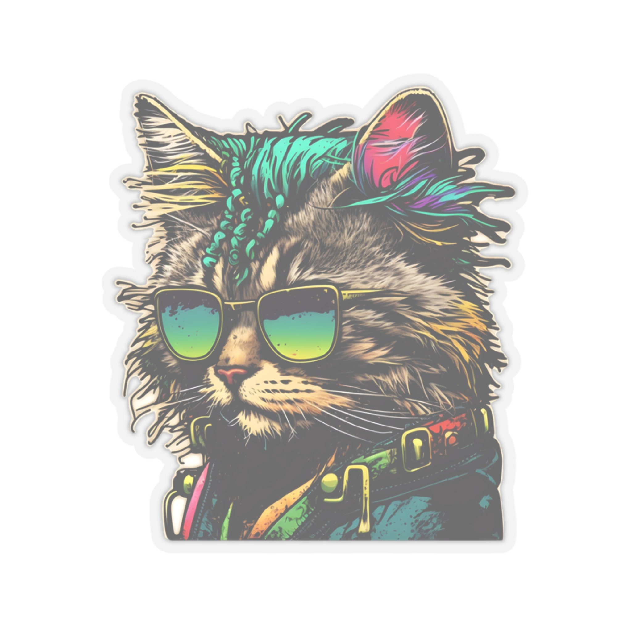 80's Cat Stickers, HQ11, Retro, Kitty Cat, Cartoon, Gift for Cat Lover ...