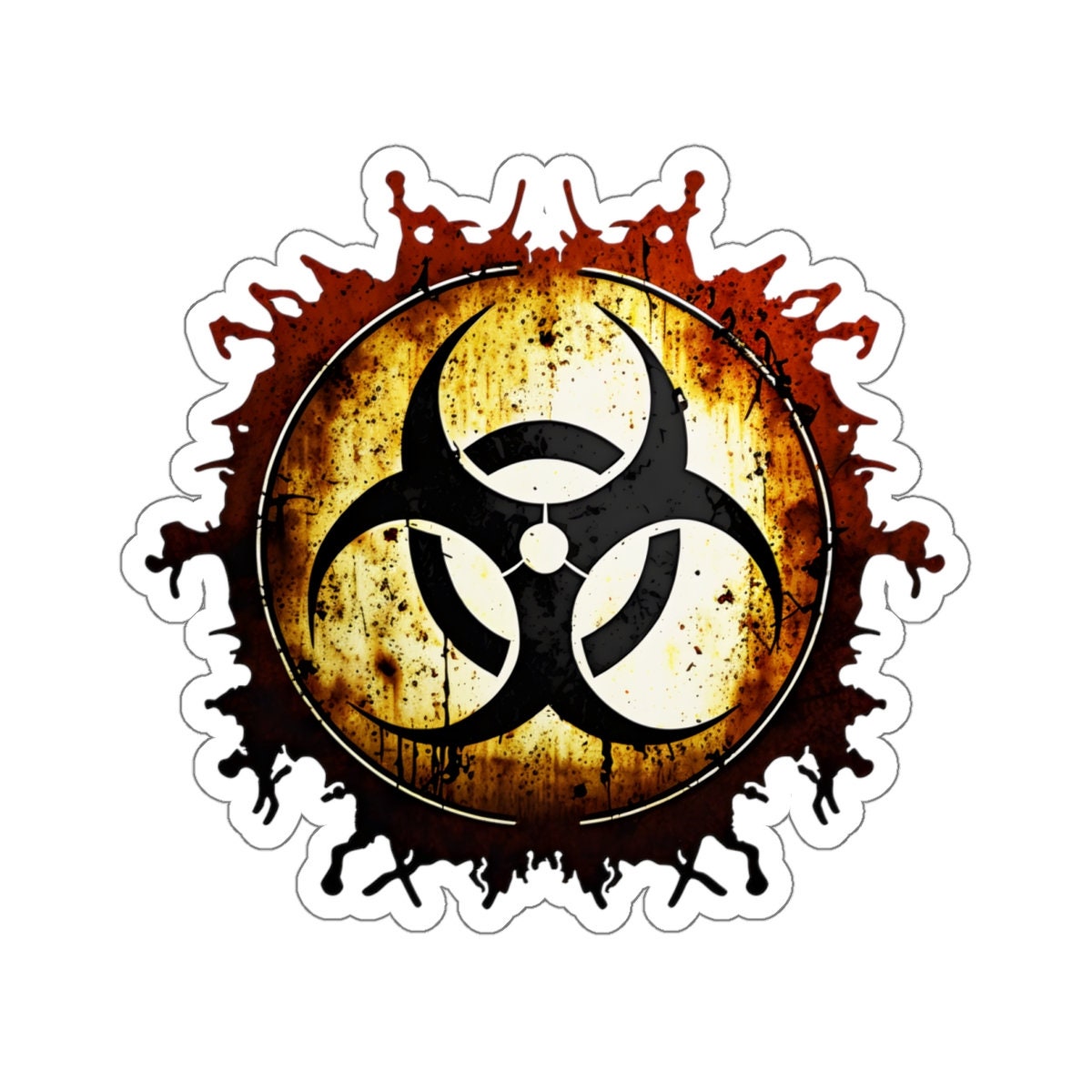 Biohazard Symbol Sticker, B7, Hazardous, Danger Sticker, Beware, Creepy ...