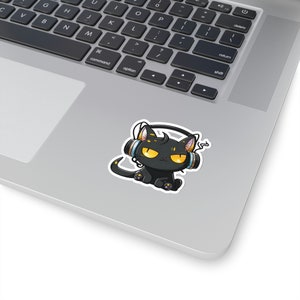 Headphone Cat Sticker, Music Lover Gift, Cute Vinyl Decal - Etsy