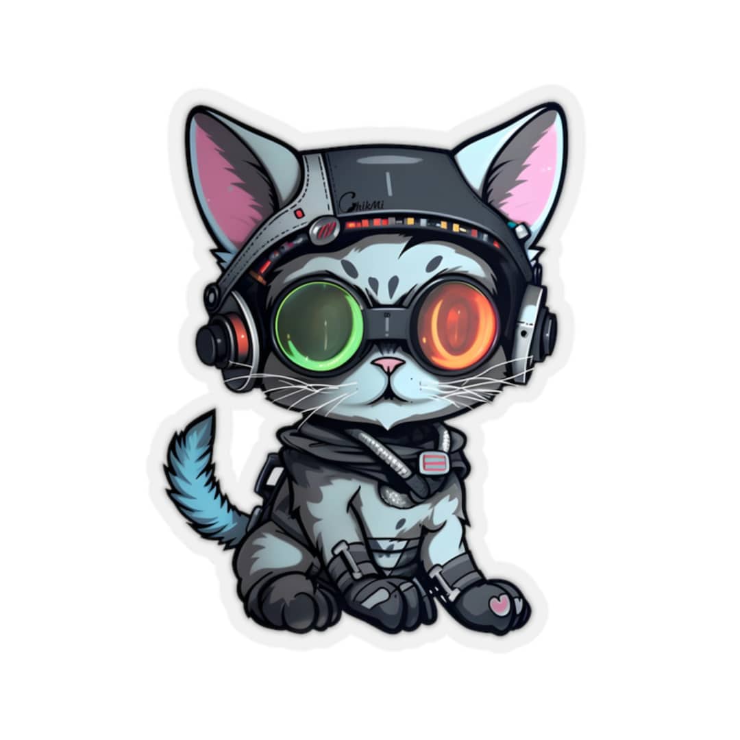 Cyberpunk Kitty Cat Stickers K8 Gift for Cat Lovers - Etsy