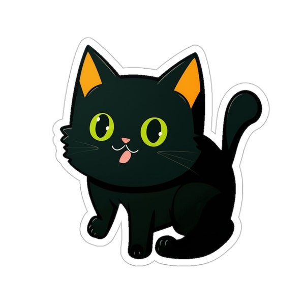 Furry Black Cat Stickers - Etsy