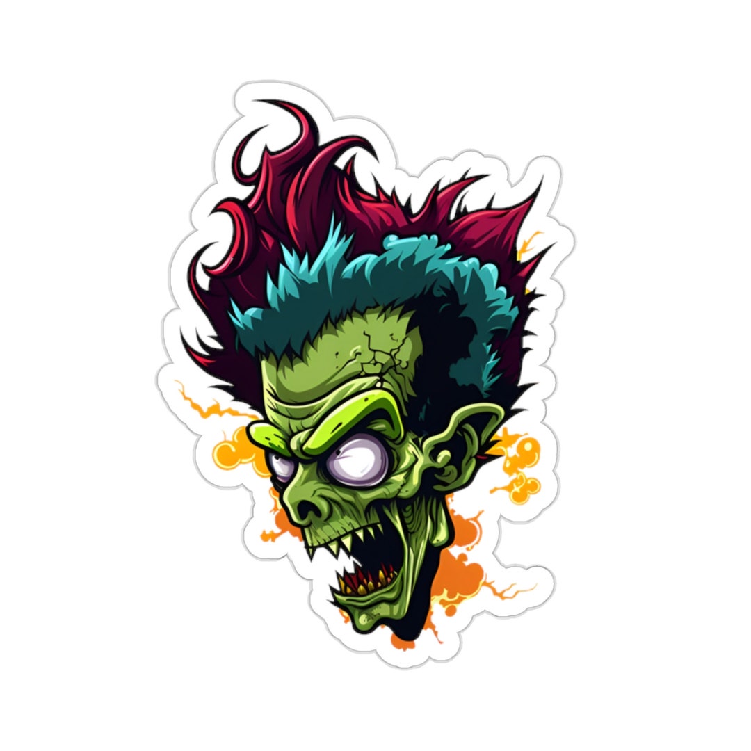 Creepy Zombie Face, HQ17, Spooky, Creepy, Walking Dead, Undead Stickers ...